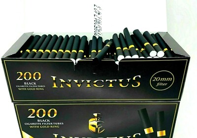 Invictus BLACK premium EMPTY Cigarette Filter Tubes 200 tubes-make your ...