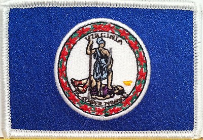 VIRGINIA State Flag Embroidered Iron-On Patch MC Biker Emblem White ...