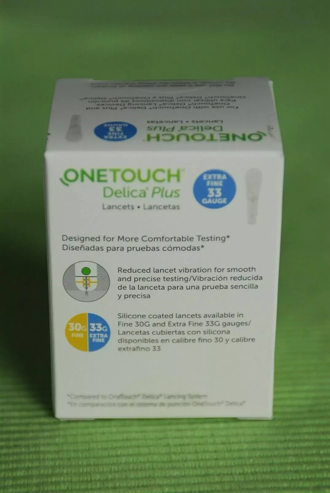 2pc One Touch Delica Plus 100 Lancets Extra Fine 33 Gauge, Exp 5/27 & 7 ...