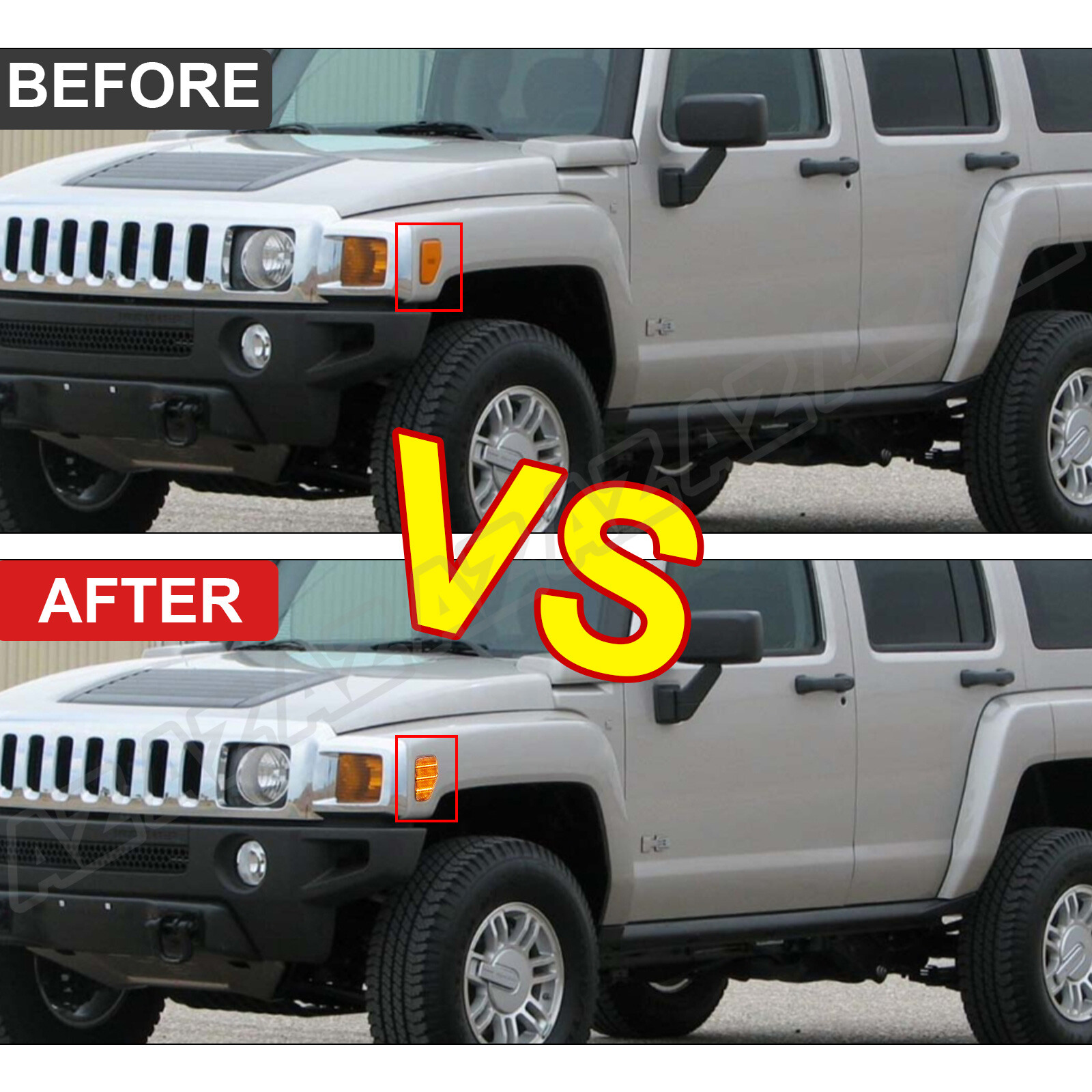 LED Side Marker Lights Turn Signal Lamp For Hummer H3 2006-2010 H3T ...