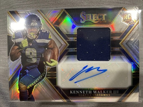Kenneth Walker III 2022 Select Silver Prizm RPA Rookie Patch Auto RC ...