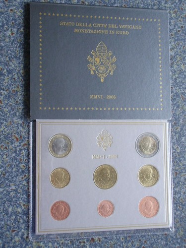 Vatican 2006 coin set BU 1 cents 2 euro 3,88 His Holiness Pope Benedict ...