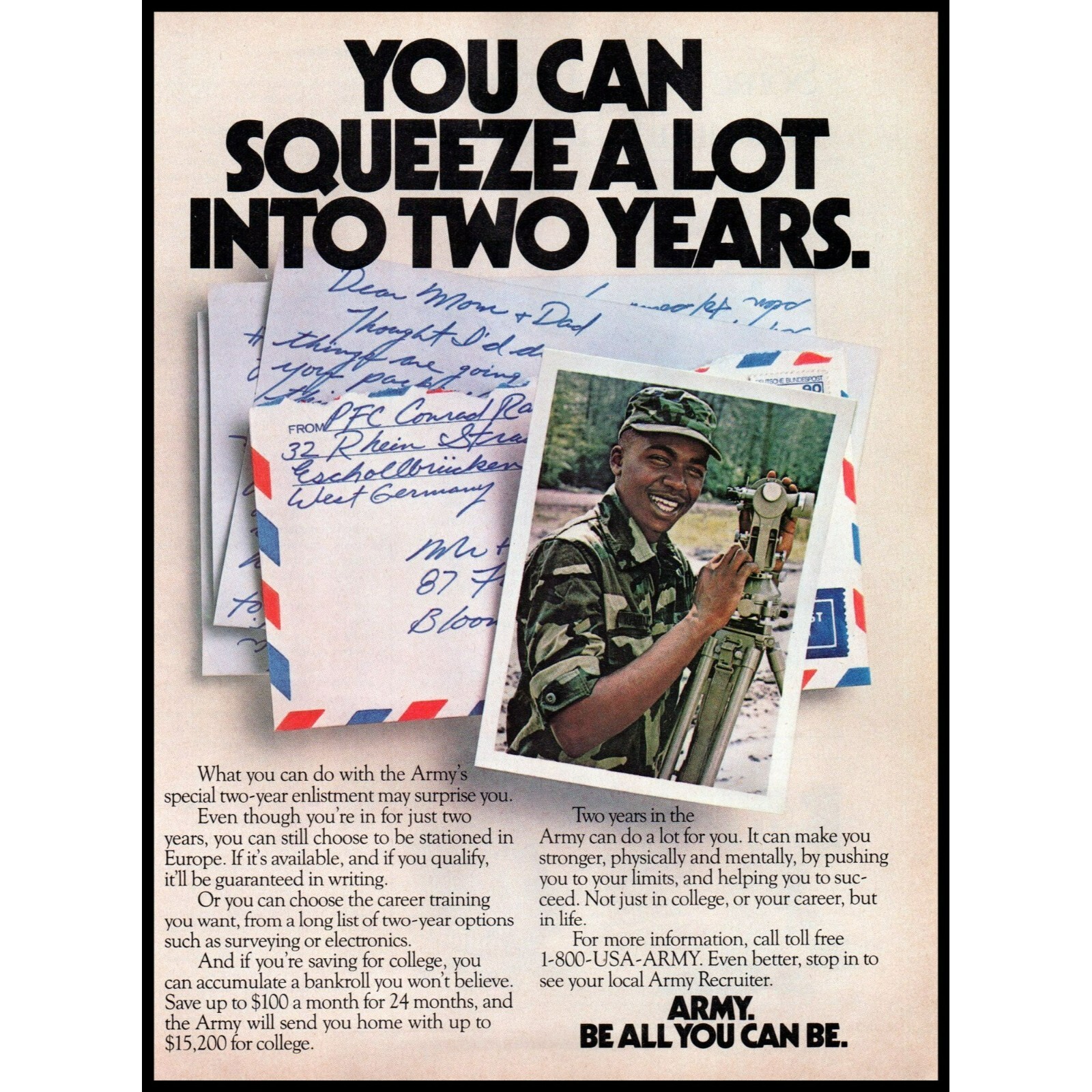 1984 US Army Recruiter Recruiting Vintage Print Ad Soldier Go Army Wall ...
