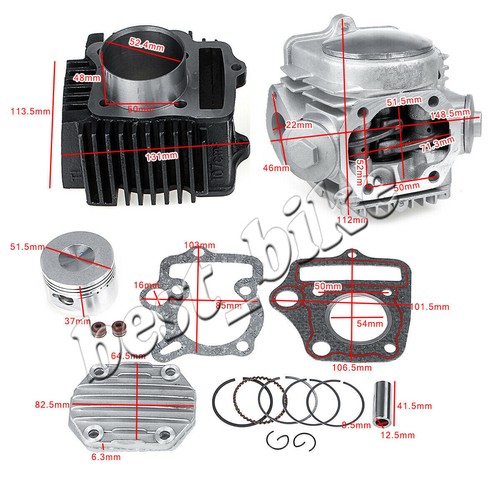110cc Engine Cylinder Head Rebuild Kit Taotao ATV Quad Dirt Pit Bike ...