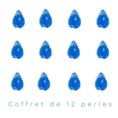 Perles décoratives en verre - Perle poire - Bleu ciel - 6x4 cm - lot de ...