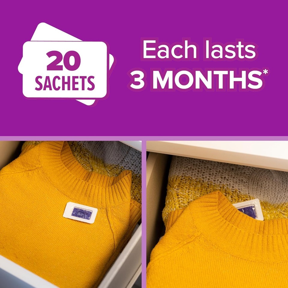 Acana Sachet Moth Killer 20 Pack- For Drawers & Storage- Protects ...