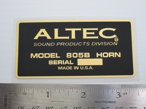 ALTEC 805B Horn Loudspeaker Driver "DECAL" New! | eBay