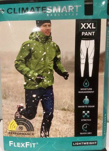 Climatesmart Mens LightWeight Base Layer Bottoms Black FlexFit Size XXL ...