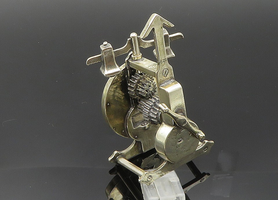 925 Sterling Silver Vintage Heavy Mechanical Desktop Clock (SPINS ...
