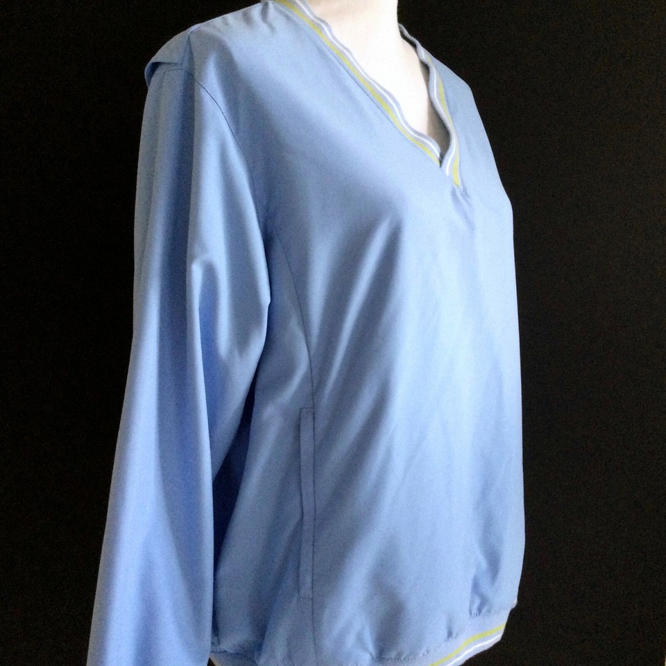Liz Golf Blue Women's Pullover WInd Breaker Jacket, Vented, Pockets ...