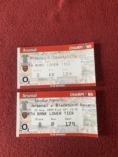 Arsenal Original Highbury Tickets Champions 2004/2005 Title defence ...
