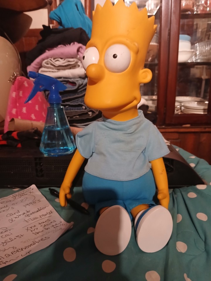 Vintage The Simpsons Bart Simpson 11" Vinyl Plush Doll Toy Grogning ...