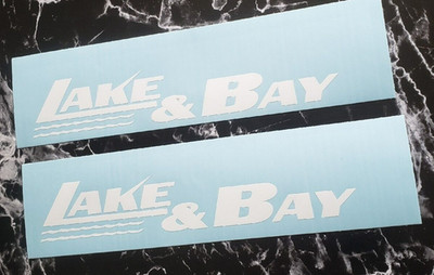 LAKE & BAY BOAT decals stickers (2) 18" GLOSS WHITE FAST USA! | eBay