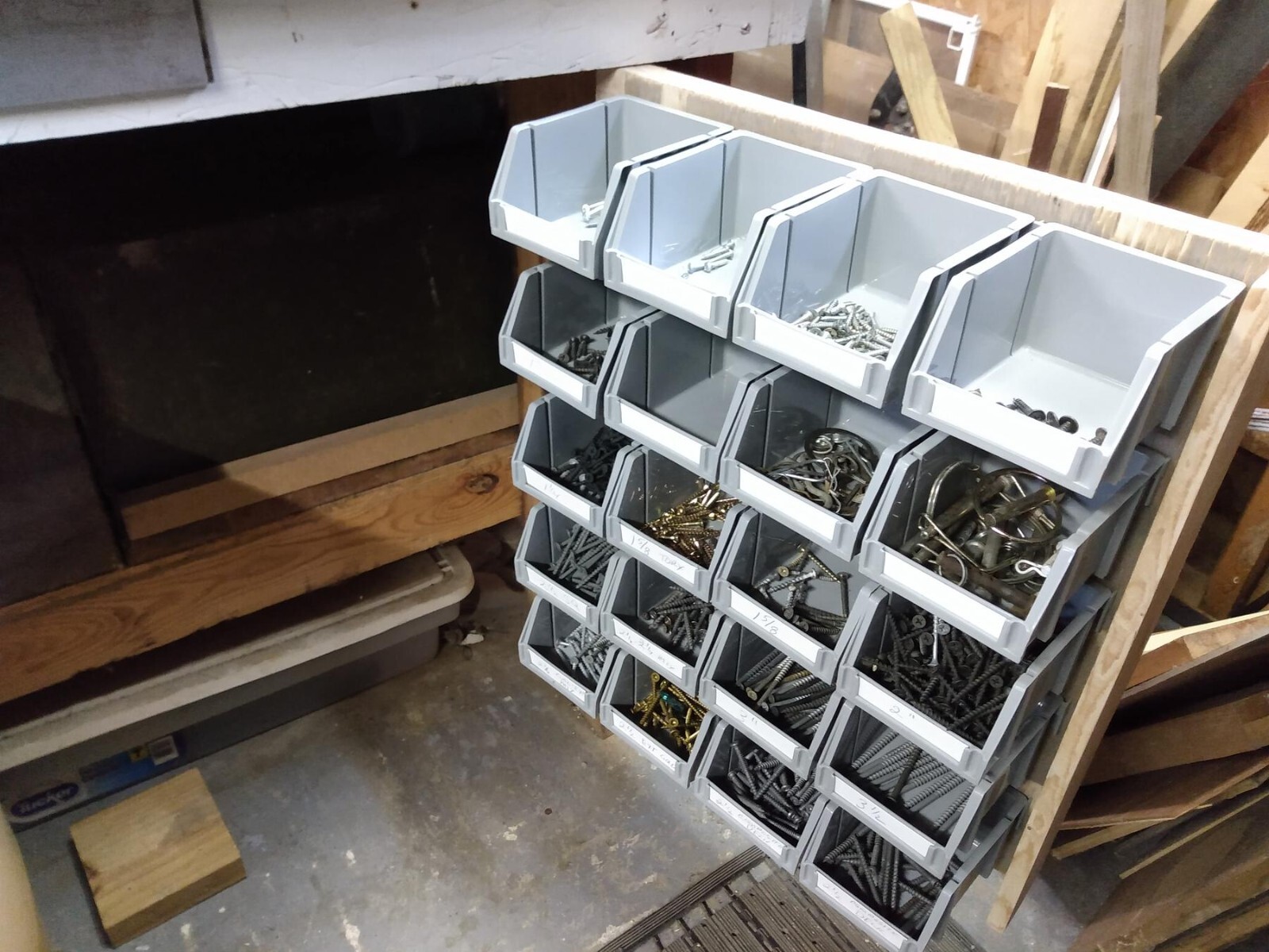 20 Poly Bins Rails Stackable Parts Storage Organizer Shop Bins Screws ...