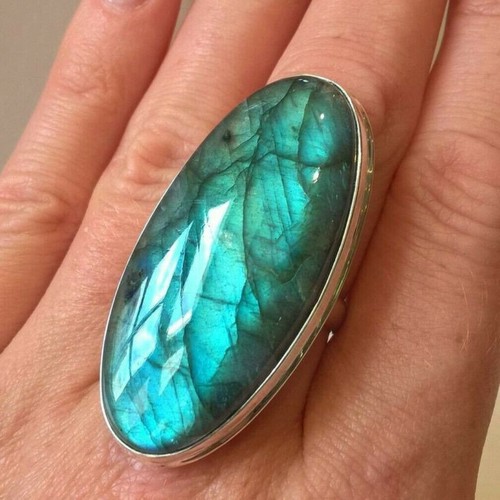 Awesome Black Labradorite Gemstone 925 Sterling Silver Ring All Size | eBay
