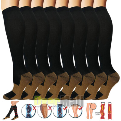 Compression Socks Stockings Womens Mens Knee High Medical 20-30 mmHG S ...