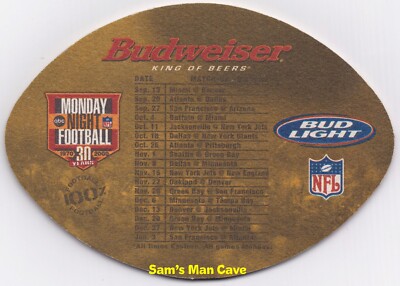 Budweiser Bud Light Sunday Night Monday Night Football Coaster | eBay