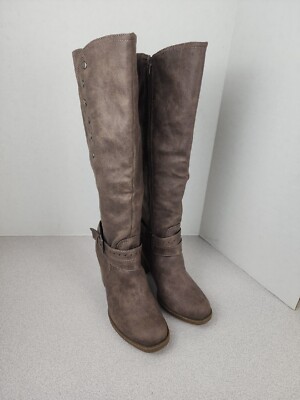 Rampage Praise Knee High Zippered Brown Boots Size 8.5M | eBay