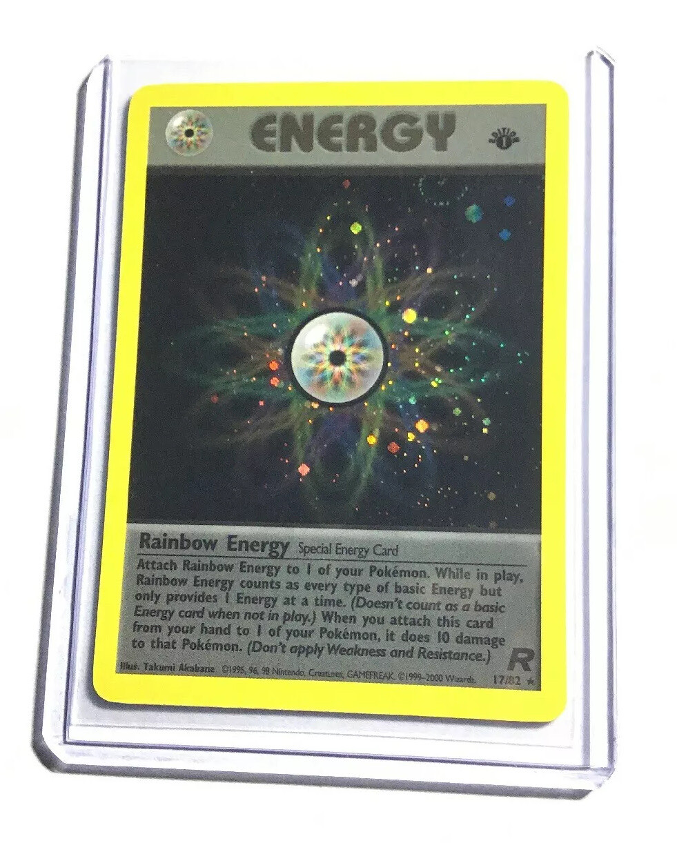 RAINBOW ENERGY - 17/82 - 1st Edition Team Rocket - Holo - Pokemon - EXC ...