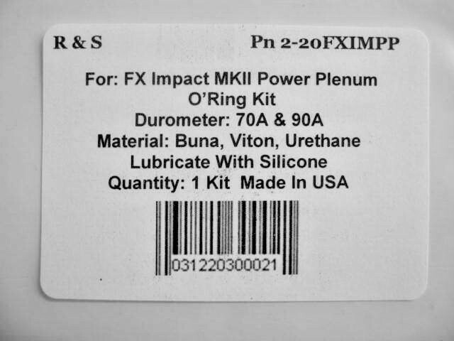 FX Impact MKII Power Plenum O-Ring Kit / R&S 2-20FXIMPP | eBay