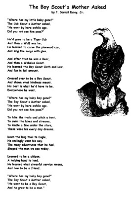 Boy Scout Poem suitable for framing - "The Boy Scout's Mother Asked ...