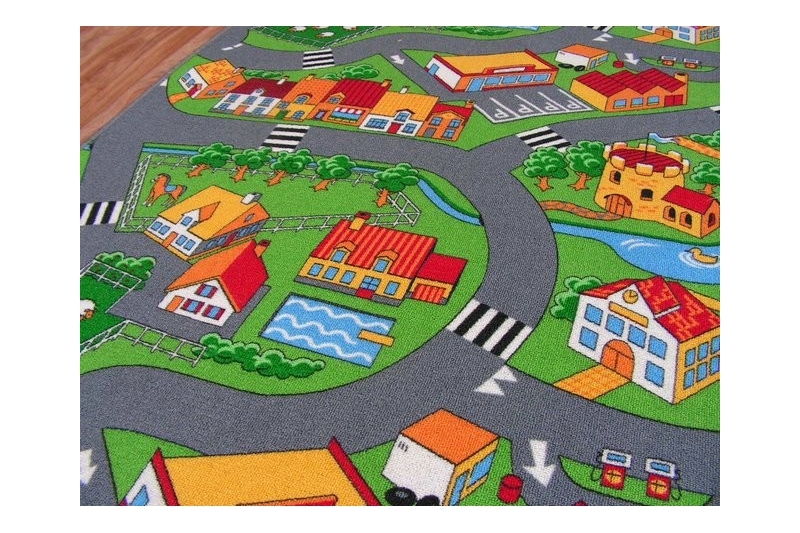 KINDERTEPPICH LITTLE VILLAGE Straße Stadt, Spielteppich, Multicolor ...
