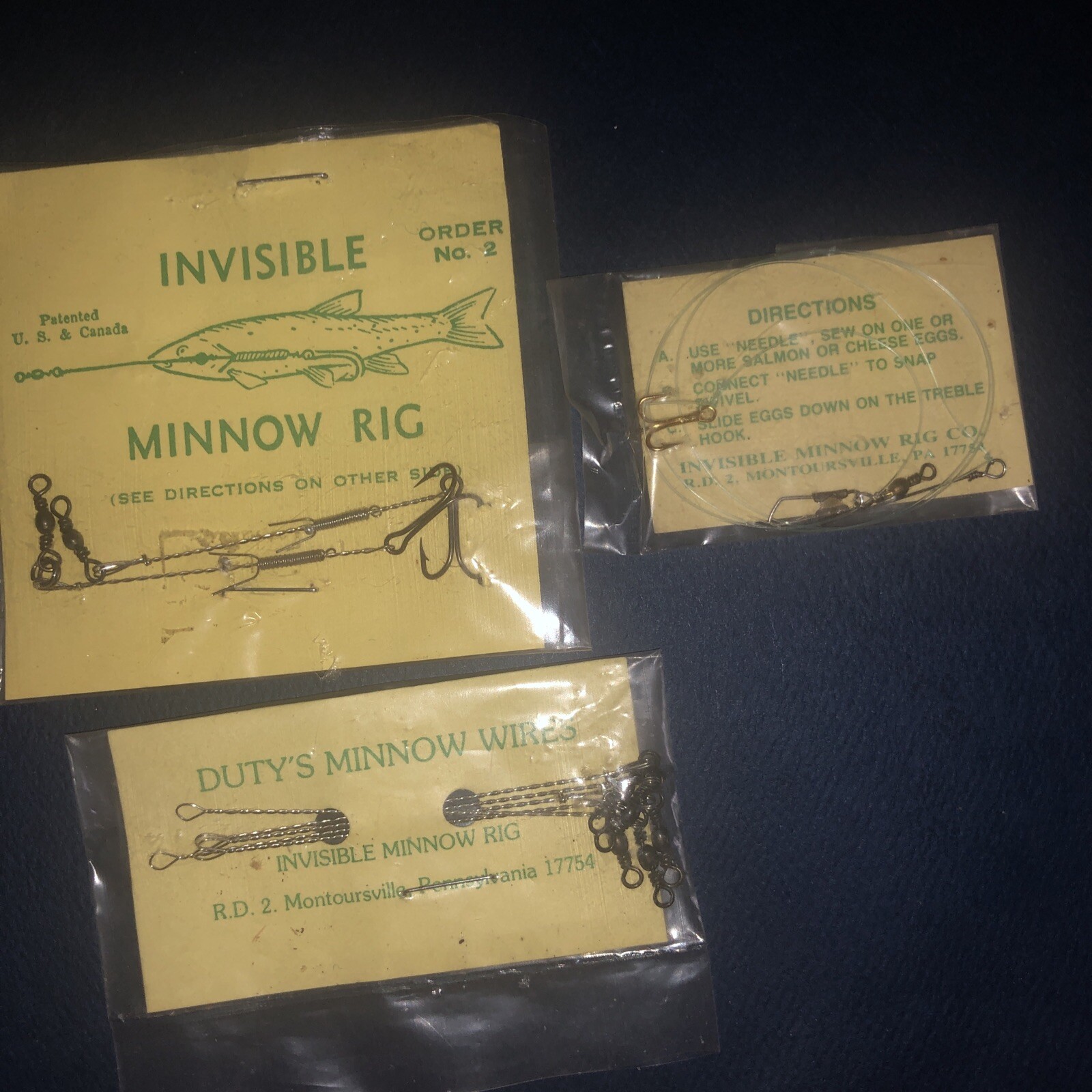 Lot Duty's 2 1/2 " Minnow Wires .Rig w/double hook,Salmon Egg Rig ...