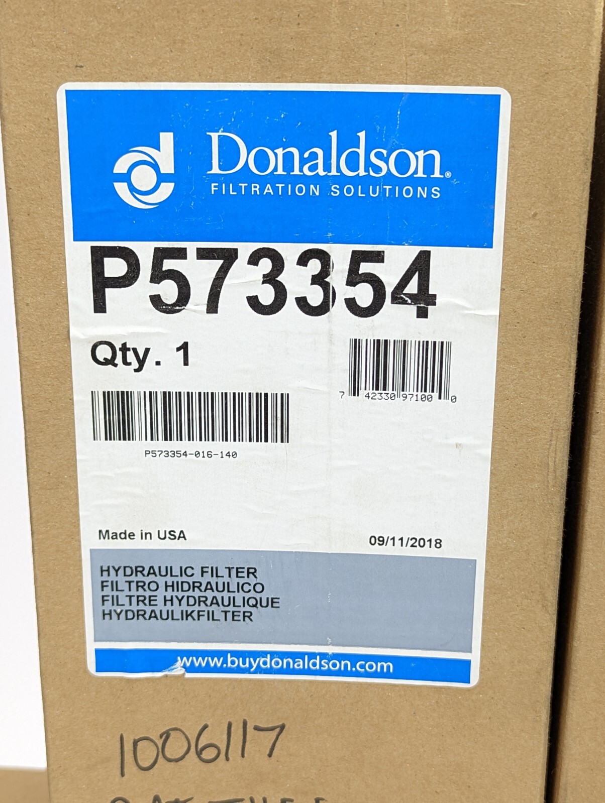 Lot of 5 Donaldson P573354 Transmission Filter, Cartridge Fits CAT TH55 ...