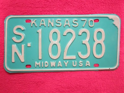 LICENSE PLATE Car Tag 1970 KANSAS SN 18238 Shawnee County [Z280] | eBay