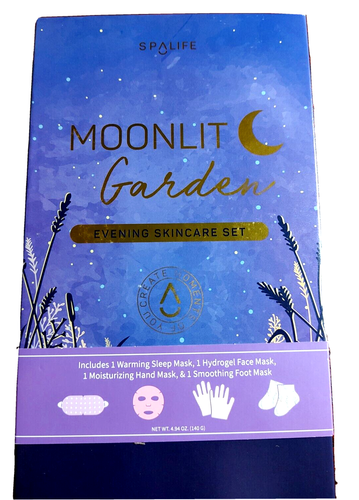 SpaLife Skincare Set Sleep Face Hand Feet Masks Moonlit Garden Evening ...