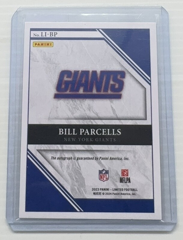 2023 Panini Limited Bill Parcells Limited Ink Ruby Auto Autograph #23/25 Giants | eBay
