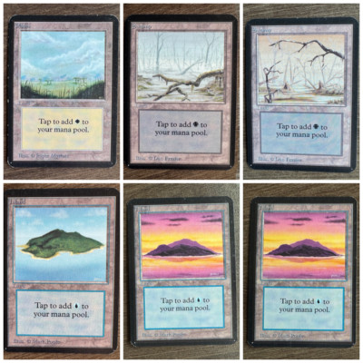 Magic: the Gathering MTG Basic Land Island/Plains/Swamp Alpha Edition ...