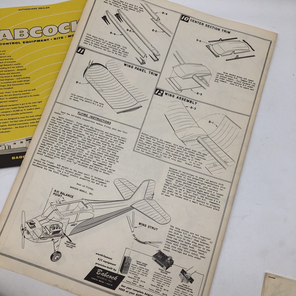 BABCOCK Aeronca Champion ALL PLASTIC R/C FLYING BAC Model Airplane Kit ...