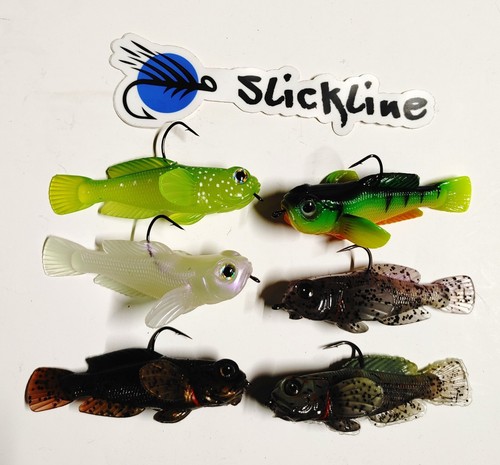 SLICKLINE 3" Round Goby Minnow Soft Plastic Swimbait 1/3 oz Fishing ...