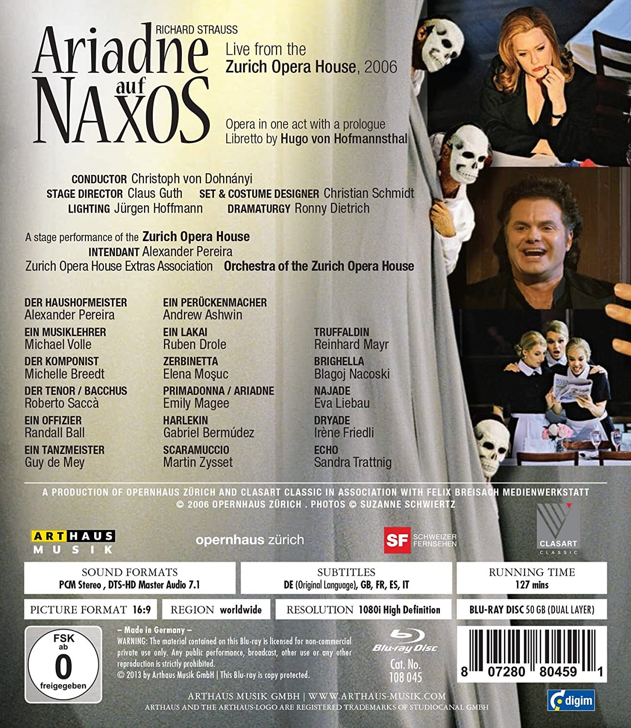 Strauss: Ariadne Auf Naxos (Blu-ray) Michael Volle Michelle Breedt ...