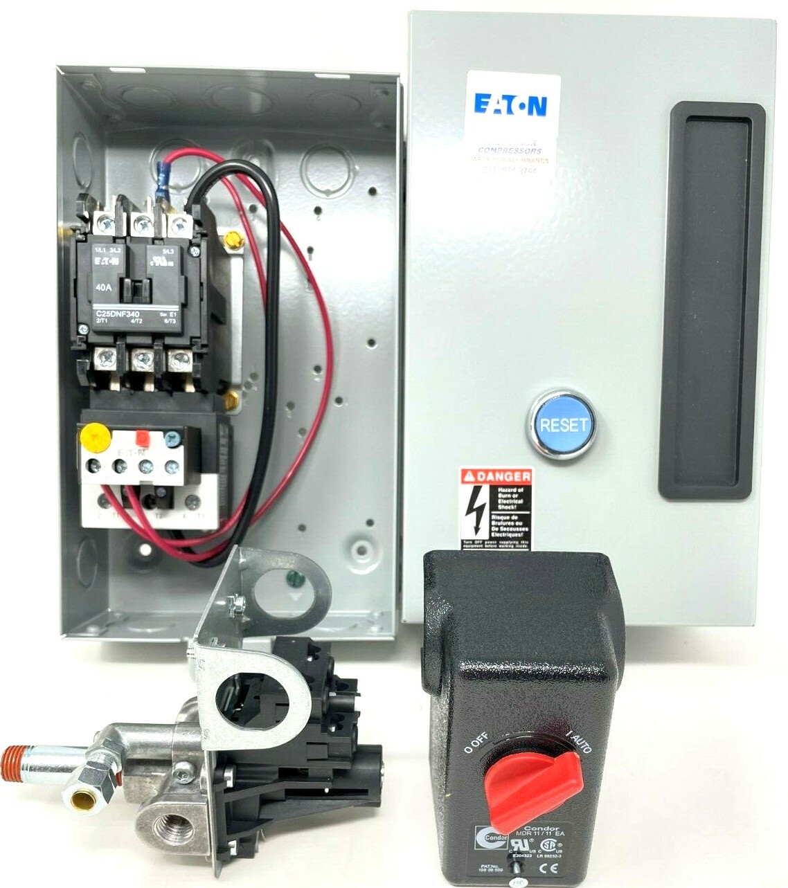 CHAMPION AIR COMPRESSOR MAGNETIC STARTER 5 HP-7.5 HP 230 VOLT 1 PHASE W ...