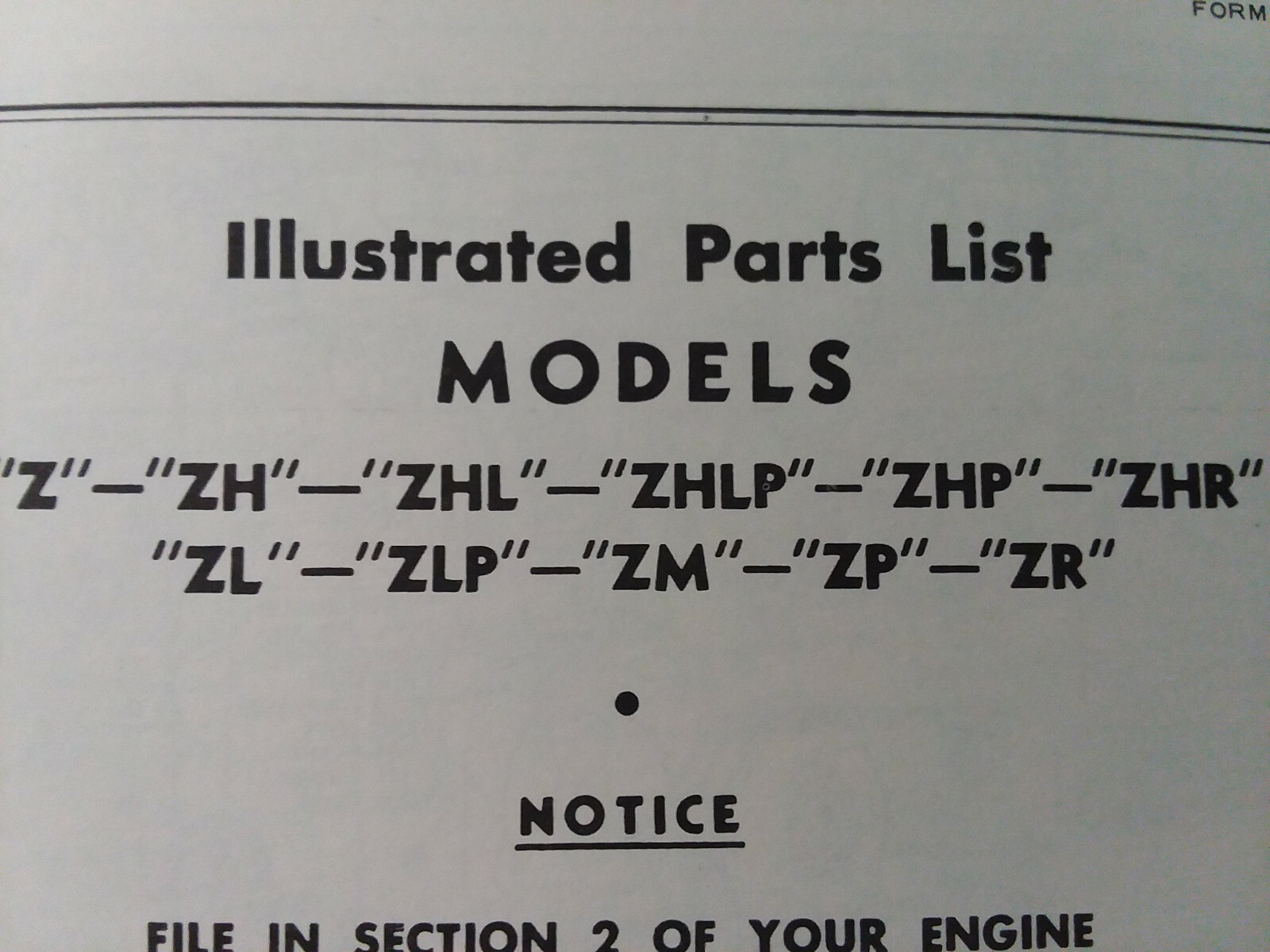 Briggs Stratton model Z ZH ZHL ZHLP ZHP ZHR ZL ZLP ZM ZP ZR Engine ...