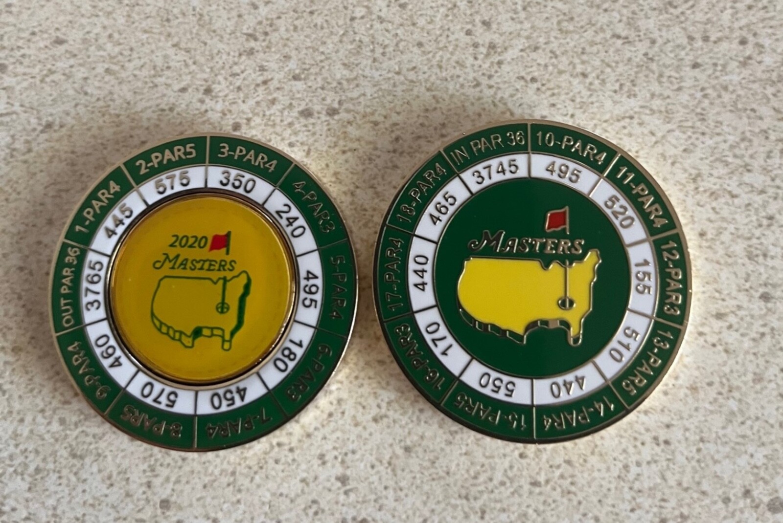 U.S. MASTERS COIN GOLF BALL MARKER / POKER CHIP Various OPTIONS Adam ...