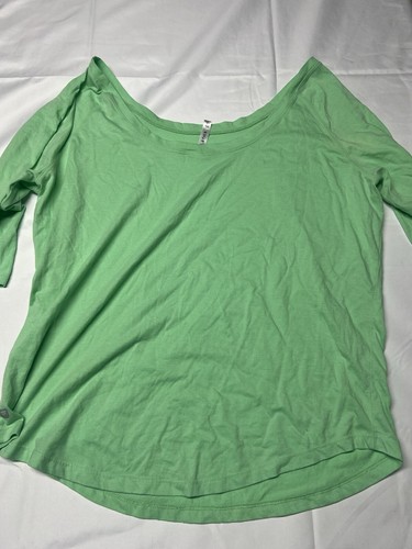 Fabletics Womens Top Size XL Palisades Tee Shirt Green 3/4 Sleeve NEW ...