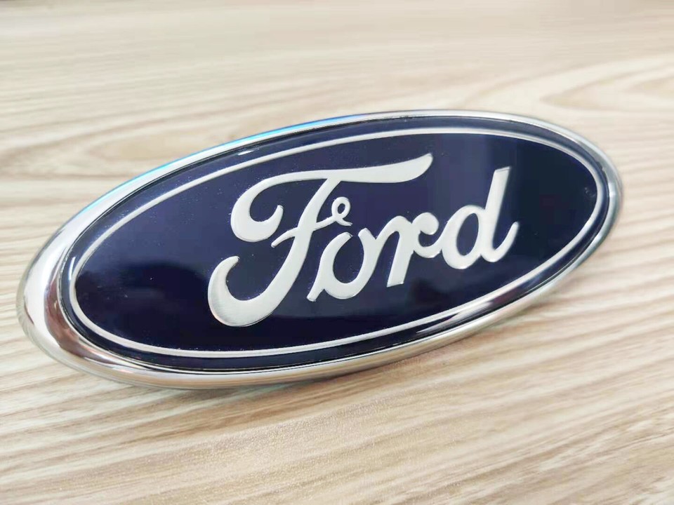 For Ford Badge Oval Blue/Chrome 145x 60mm Front/Rear Emblem Focus ...
