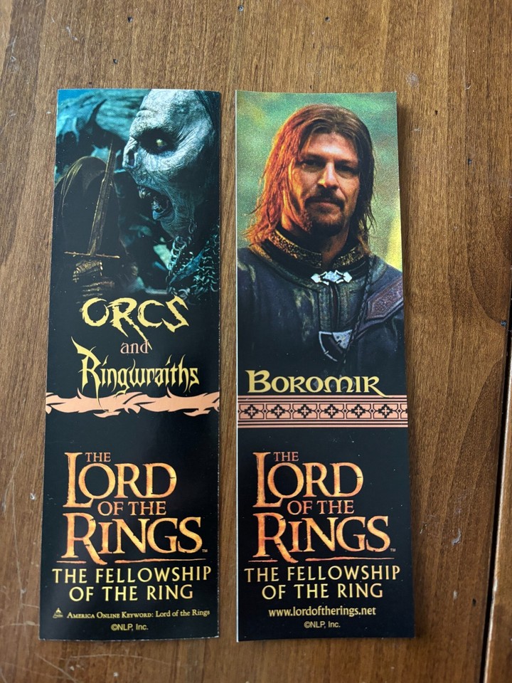 The Lord Of The Rings Vintage Bookmark U Choose Y2K Official 2-Sided ...