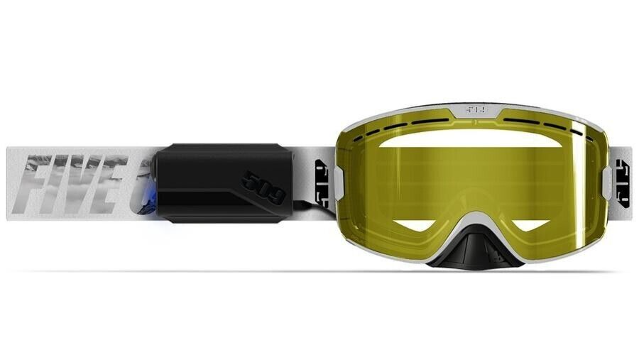 509 Kingpin Ignite Heated Snowmobile Goggles White w Polarized Yellow ...