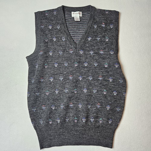 Vintage Windridge Sweater Vest Wool Blend Geometric All Over Print Size ...