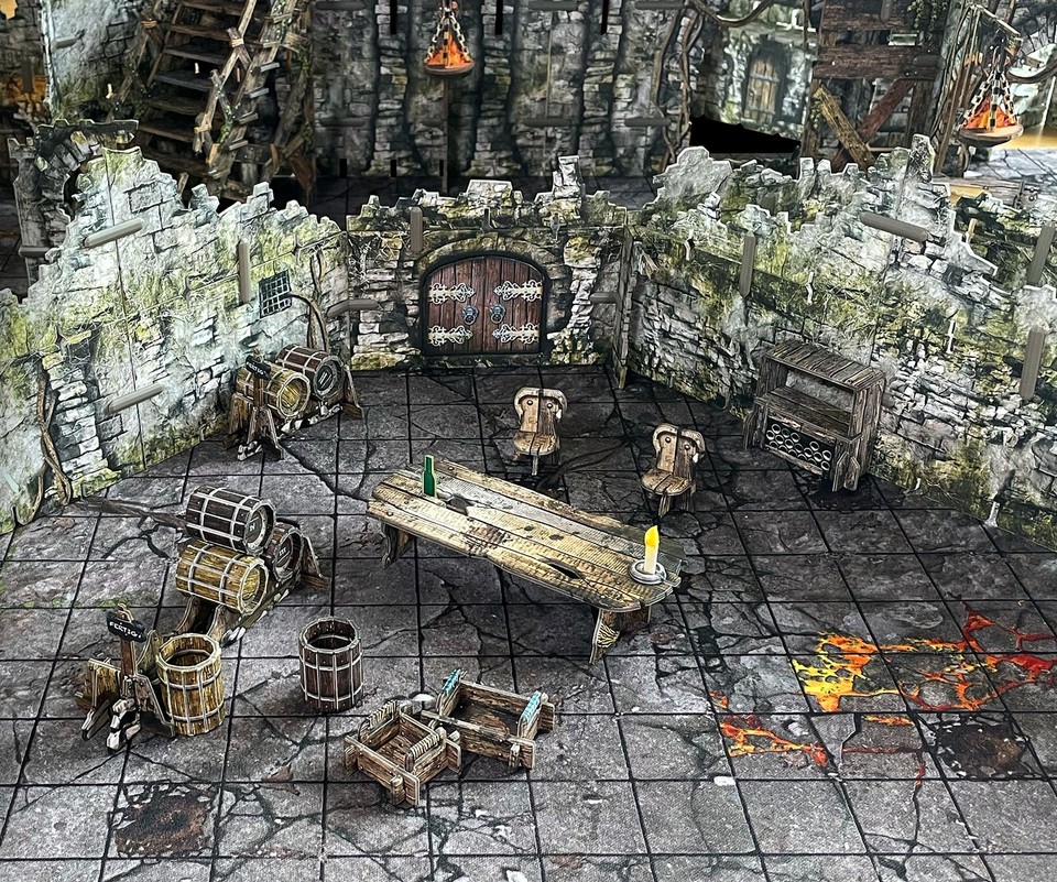 Wine Cellar Fantasy Dungeon Terrain Battle Systems D&D DND Scenery 28mm ...