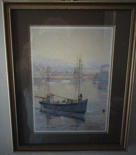 John Miller Print of Boat in Brixham Harbour Devon | eBay UK