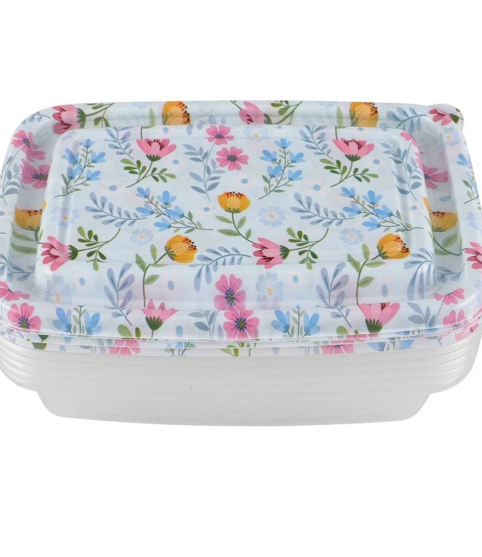 12 Pc. CWC (Cook With Color) Floral Rectangle Food Container Set | eBay