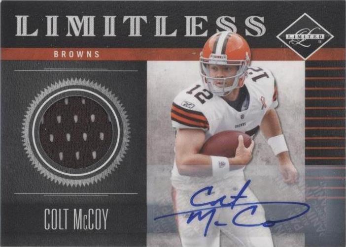 2011 Panini Limited - Limitless Colt McCoy #1 Threads Signatures /25 ...
