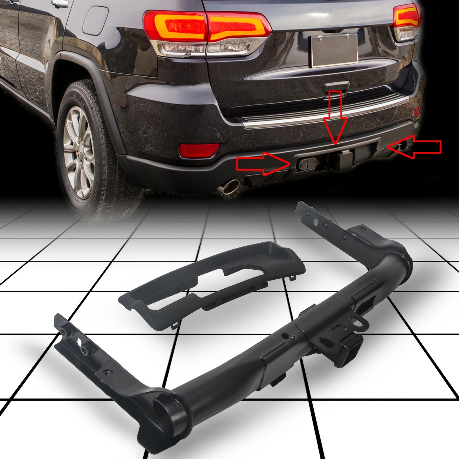 For 2011-2020 Jeep Grand Cherokee Trailer Hitch Receiver Hitch Bezel ...