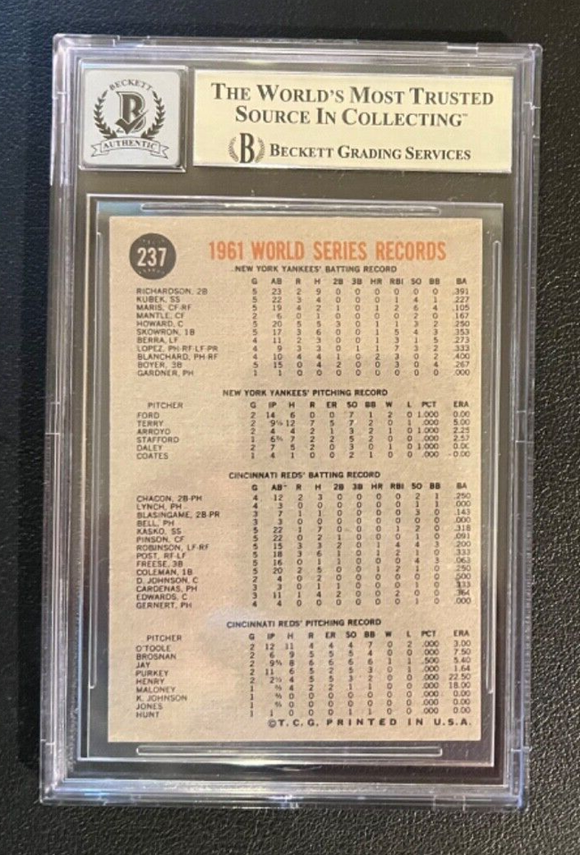 1962 Topps Johnny Blanchard, Bud Daley, Hector Lopez Signed Beckett ...