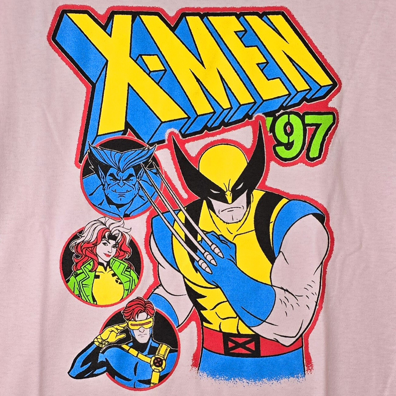 X-MEN Animated SHIRT ADULT 2XL XXL PINK WOLVERINE CASUAL MARVEL COMICS ...